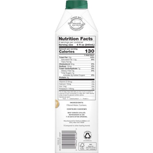 Elmhurst Milked Unsweetened Cashew Milk 32 Oz Off The Muck Market
